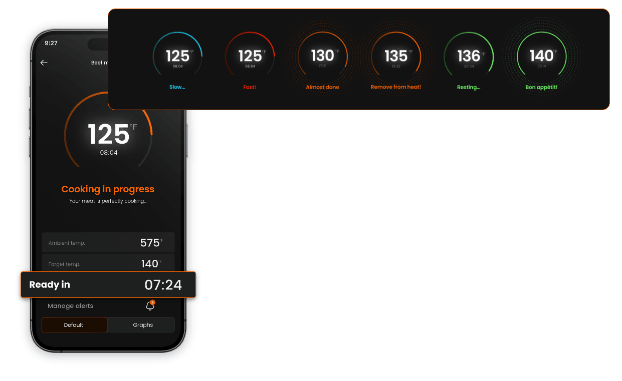Meat°it 3 - Wireless meat cooking thermometer Flame resistant - Orka